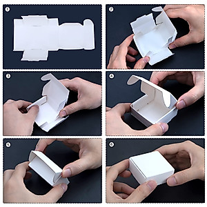 Sdootjewelry Small Gift Boxes 100 Pack, Kraft Gift Boxes Bulk 2.16’’ × 2.16’’ × 0.98’’, Small Cardboard Boxes for Jewelry Packaging, White