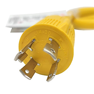 Parkworld 62176 Shore Power Adapter Generator 30A L14-30P Male to Marine 50A SS2-50R Female with Locking Ring (3FT)