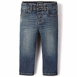 The Children's Place baby boys And Toddler Stretch Straight Leg Jeans, Aged Indigo Single, 4T US