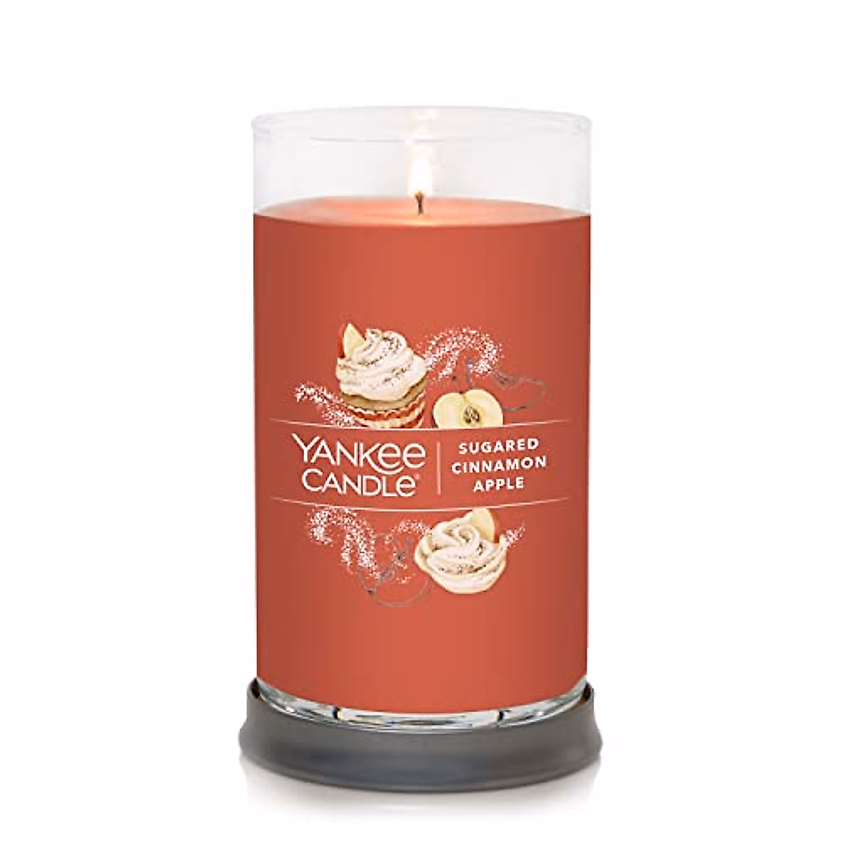 Yankee Candle Sugared Cinnamon Apple Signature Medium Pillar Candle, 14.25oz