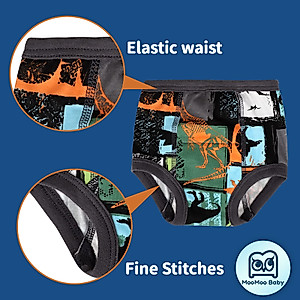 MooMoo Baby 8 Packs Toddler Training Underwear for Boy and Girls Strong Absorbent Cotton Training Pants 4T Blue