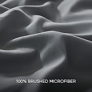 SONIVE 2-Pack Full Fitted Sheet Super Soft 1800 Double Brushed Microfiber Wrinkle Free Sheets Deep Pocket up to 16 Inches (Full, Grey)