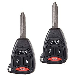 SCITOO Compatible with Keyless Shell, 2X Replacement Keyless Entry Remote Head Key Combo Fob Shell Case Transmitter Uncut Blade for Dodge for Jeep K0BDT04A