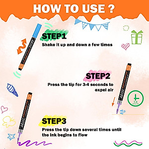 AROIC 24 Pack Acrylic Paint Pens for Rock Painting Fine Point Paint Markers Acrylic Paint Markers For Wood,Metal,Plastic,Glass,Canvas, Ceramic,Craft markers,Halloween Pumpkin Painting And More.