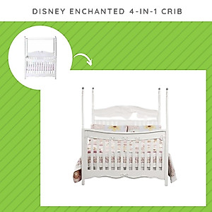 CC KITS Full Size Conversion Kit Bed Rails for Delta Children's Disney Princess Magical Dreams & Disney Enchanted 4-in-1 Crib - White