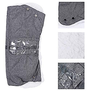 Kisangel Stroller Hand Winter Warmer Gloves Stroller Jogger Plush Warm Gloves Windproof Pram Handlebar Cover Mitten Bunting Bag for Buggy Pushchair Pram
