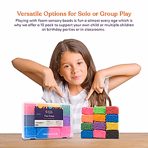 Special Supplies Fun Foam Modeling Foam Beads Play Kit, 12 Blocks Children’s Educational Clay for Arts Crafts Kindergarten, Preschool Kids Toys Develop Creativity, Motor Skills, Reusable Container