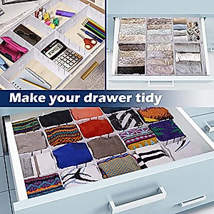 SELFIE CAT Acrylic Drawer Divider Board Set 40PCS Adjustable DIY Drawer, No Need to Cut, Organizer Separator for Socks Underwear Lipstick Kitchen Bedroom