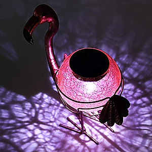 Solar Lantern Outdoor Decorative Waterproof LED Solar Lights Flamingo Tabletop Lamp for Outdoor Patio Garden