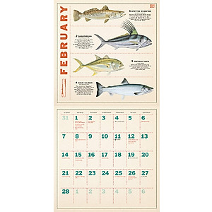 Twelve Months of Fishing Wall Calendar 2021, Monthly January-December 12'' x 12"