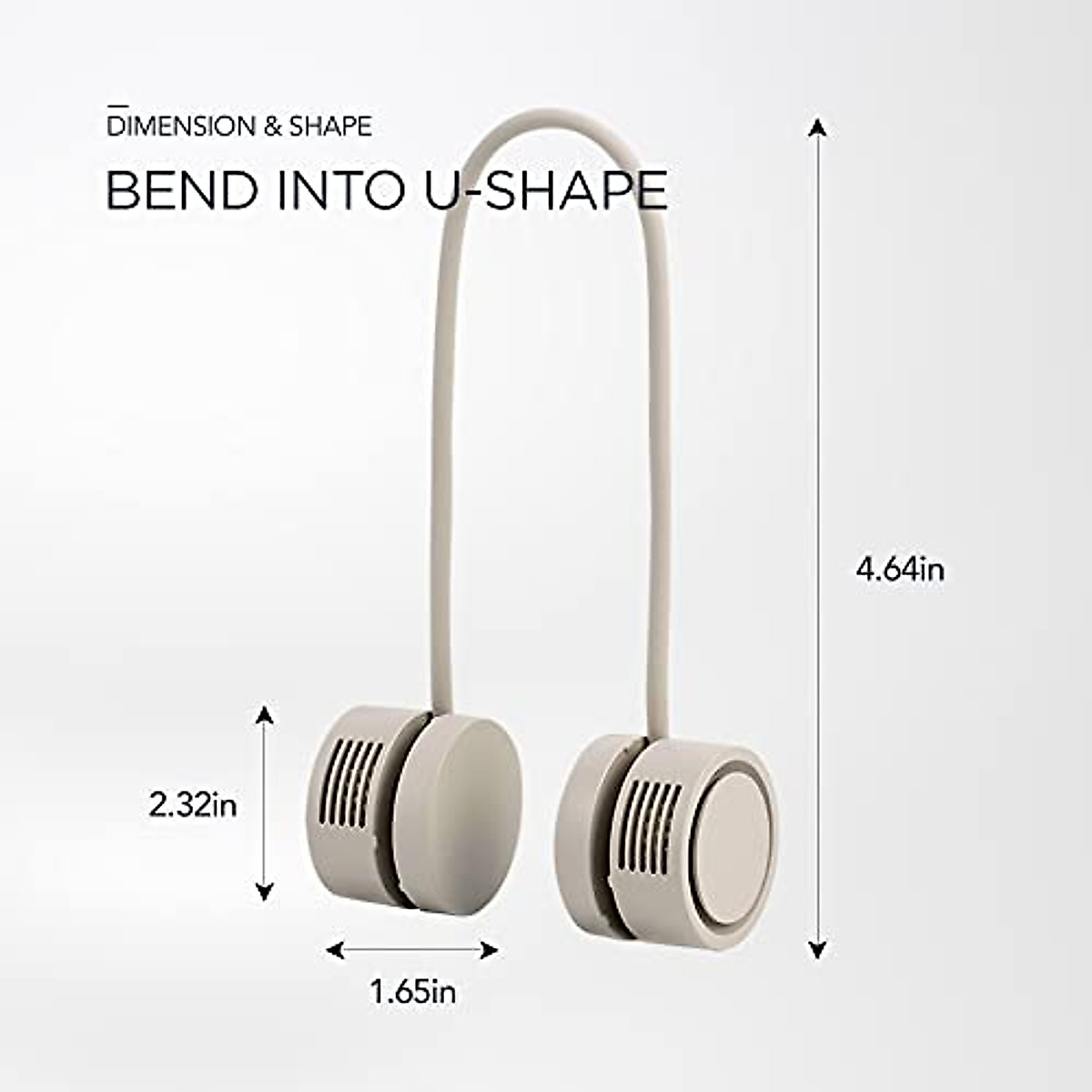 Bladeless Neckband Rechargeable Portable Fan - Rolling Grey