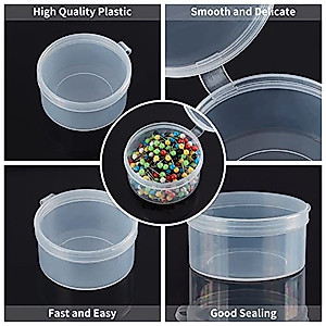 BENECREAT 40Pack 35ml Round Frosted Plastic Bead Storage Containers Box Case with Screw Top Lid for Items, Tiny Bead, Jewerlry Findings and Small Items
