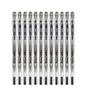 LOVENIMEN Gel Ink Rollerball Pens, Dong-a 0.38 mm, Fine Point Fine-Tech Excellent Smooth Writing, Metal Needle Tip Ink Pen - Black 12 Pack