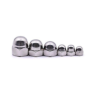 1/4-20 Acorn Hex Cap Dome Head Nuts, 304 Stainless Steel 18-8, Full Thead Coverage, 50 PCS