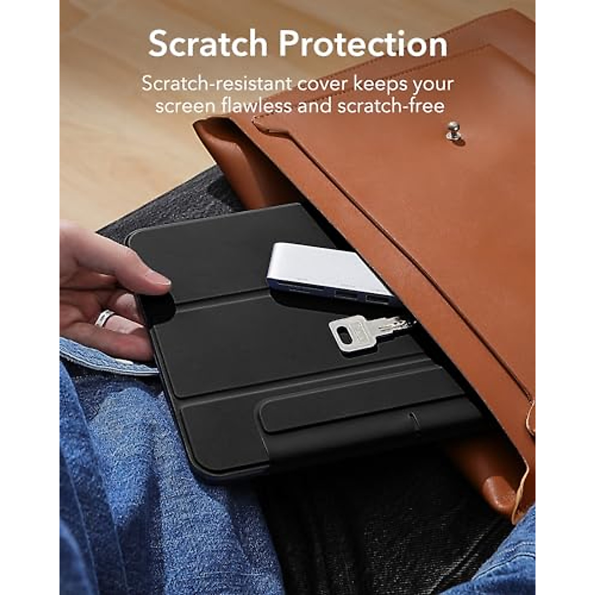ESR for iPad Mini 7 A17 Pro Case, iPad Mini 7th/6th Generation Case (2024/2021), Slim Trifold Two-Way Stand, Powerful Magnetic Attachment, Durable Protection, Supports Pencil Pro&Pencil(USB-C), Black