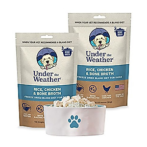 Under the Weather Bland Diet for Dogs | Easy to Digest for Sick Dogs |Always Be Ready| Contains Electrolytes - All Natural Freeze Dried 100% Human Grade Meats| 2 Pack- Chicken, Rice & Bone Broth - 6oz