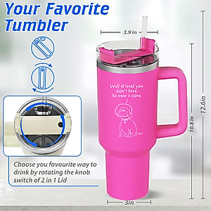 40 oz Stainless Steel Tumbler with Handle - Self Care Gift for Women - Insulated Mug for Hot & Cold Drinks - Post Surgery, Hysterectomy, Chemo, Cancer, Get Well Soon Gift Basket Alternative