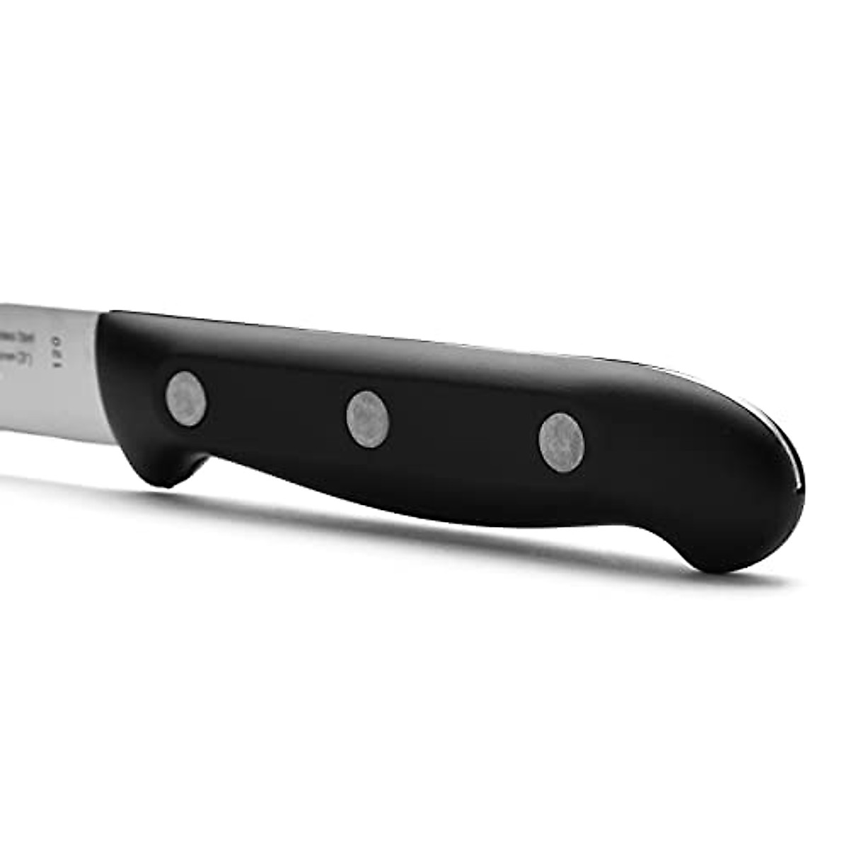 ARCOS Paring Knife 3 Inch Stainless Steel. Professional Kitchen Knife for Peeling Fruits and Vegetables. Ergonomic Polyoxymethylene Handle and 80mm Blade. Series Maitre. Color Black