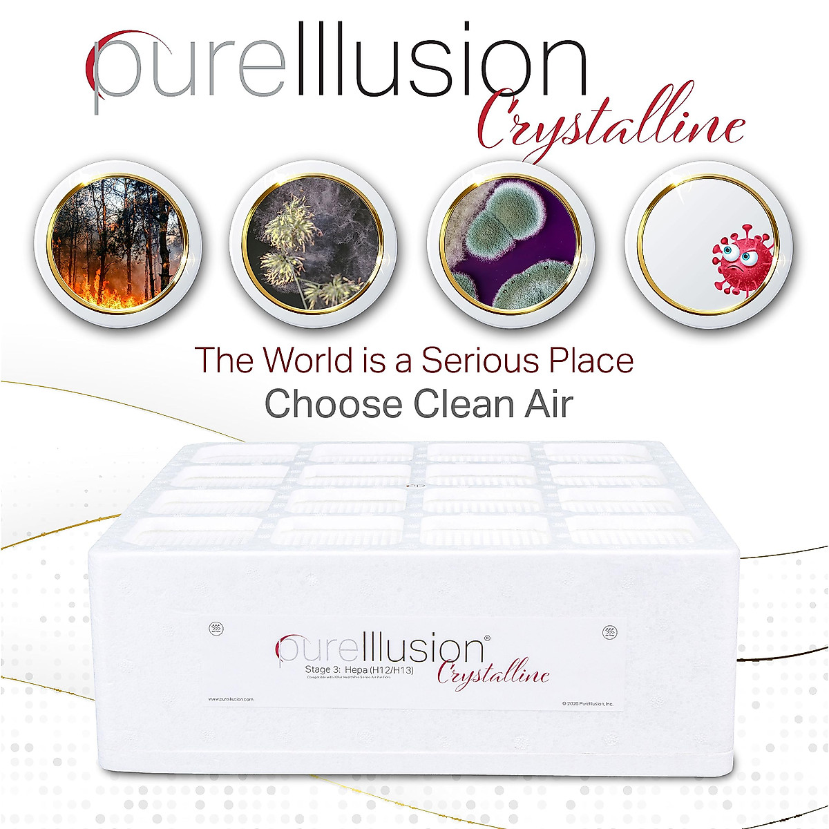 PureIllusion Scientifically Tested HEPA Filter for IQAir HealthPro Series Air Purifier - Ultra Premium Filter fits HyperHepa Module - Genuine Crystalline True Hepa Filter