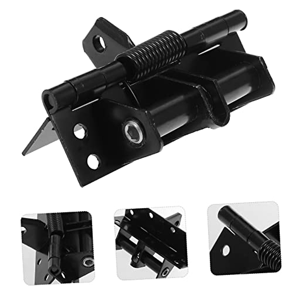 OSALADI 90 Automatic Closing Hinge Heavy Duty Door Closer Heavy Duty Hinges Exterior Door Hinges Spring Hinge Folding Leg Hinge Springs Manganese Steel Black Small Hinges Spring Door Hinge
