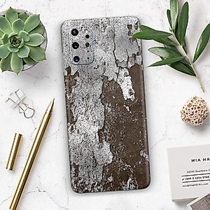 DesignSkinz Distressed Silver Texture v16 Protective Vinyl Decal Wrap Skin Cover Compatible with The Samsung Galaxy S20 (Screen Trim & Back Glass Skin)