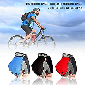 Xiaoling Cycling Bike Gloves, Summer Style High Elastic Breathable Mesh Half-Fingered Biking Gloves, Outdoor Sports Cycling Shock-Absorbing Anti-Slip Breathable MTB Road Biking Gloves