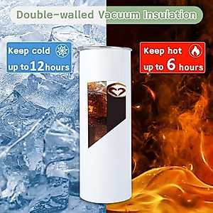 Kocdam 8 Pack Sublimation Blanks, 20oz Sublimation Tumblers Skinny Straight with Lids and Straws Bulk, Stainless Steel Double Wall Polymer Coating for Heat Transfer Customized Gifts