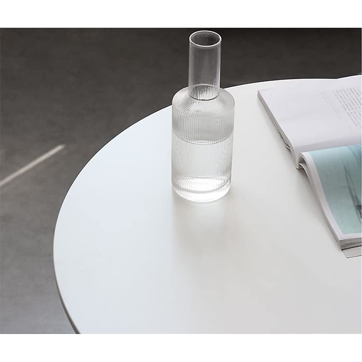 MIINO Round Modern Style Solid Wood Dining Table Dining Furniture with Tulip Base, Small Table for Office Small Coffee Table for 2, White, 23.6" W