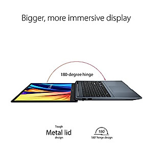 ASUS Vivobook Pro 15 OLED Laptop, 15.6” 2.8K OLED Display, AMD Ryzen 7 6800H Mobile CPU, NVIDIA GeForce RTX 3050 Ti GPU, 16GB RAM, 1TB SSD, Windows 11 Home, Quiet Blue, M6500RE-EB74