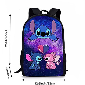 avkzqud Backpack 17 Inch Laptop Backpack Bento Lunch Box Fashion Hiking Backpack Pencil Case Set 3 Piece for Women Men Teens