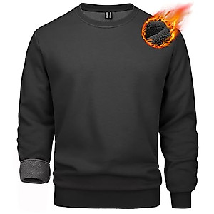 MAGCOMSEN Sudaderas De Hombre Black Sweatshirt Black Sweatshirts For Men Black Crew Neck Sweater Fleece Pullover Men