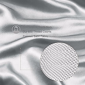 Silk Throw Blanket - Light Grey Cooling Packable Satin Blanket for Couch, Bed, Camping, Outdoor, Travel, Car - Super Soft Lightweight Cozy Blanket(60'' x 80'', Light Gray)