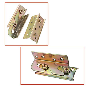 Socell 4 Sets Bed Rail Brackets Heavy Duty No-Mortise Bed Rail Fittings Wooden Bed Frame Connectors with Screws for Headboards Footboards Hold