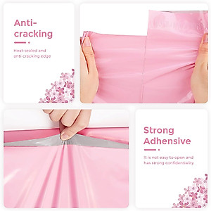 Metronic Poly Mailers 10X13 100 Pack, Strong Adhesive Shipping Envelopes for Clothing, Medium Shipping Bags for Small Businesses, Waterproof Mailers Poly Bags for Shipping, Packages Bags Sakura Pink