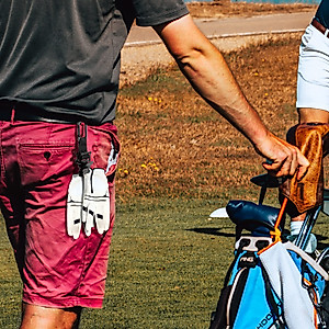 Xxerciz Golf Glove Clip, Upgrade Two Metal Clips Towel Belt Holder, Work Safety Clip Glove Keeper with Carabiner Work Gloves Construction Gloves Golf Accessories for Men