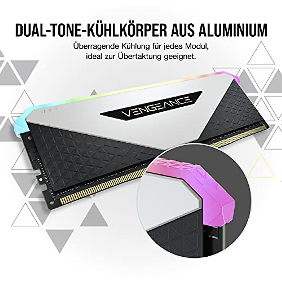 CORSAIR Vengeance RGB RT 32GB (4x8GB) DDR4 3600 (PC4-28800) C18 1.35V Desktop Memory