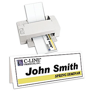 "C-Line Printer-Ready Scored Name Tent Cards, 11 x 4-1/4 Inches (Folded Size), 8-1/2"" x 11"" White Cardstock Sheets, Box of 50 (87517)", large