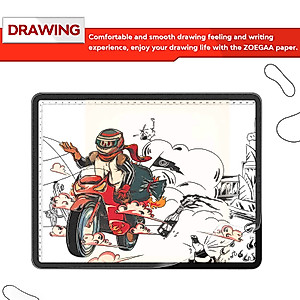 [2 Pack] ZOEGAA Paper Screen Protector Compatible with iPad Pro 12.9 inch (2015/2017), iPad Pro 12.9 1st/2nd Generation Matte Screen Protector for Write and Draw on Paper Film