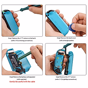 Joystick Replacement for Switch Lite,Repair Joystick Replacement Tool Kit for Switch lite and Nintendo Joycon Controller with Triwing Screwdriver,Thumb Grip Caps& Tweezers