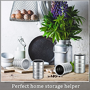 Jadive 8 Pcs Empty Coffee Cans with Lids Metal Tin Can for Kitchen Storage Loose Leaf Tea Tin Containers Round Coffee Tin Metal Canister Tea Coffee Sugar Storage Packaging or Arts Crafts