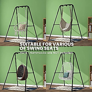 Taleco Gear Swing Stand, Hammock Chair Stand Max Load 330lbs, Heavy Duty Hammock Stand,Outdoor or Indoor Hanging Chair Stand only,Hammock Chair not Include(Black)