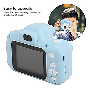 Kids Selfie Camera, Rechargeable Battery Kid Mini Photography Camera Digital Front and Rear Cameras for for Parent-Child Entertainment(Blue-General Purpose)