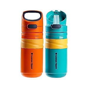Tommee Tippee Superstar Insulated Flip Top Sportee Straw Cup, 18m+, 11oz, 2 Pack | Leak and Shake Proof, Anti-Microbial Spout
