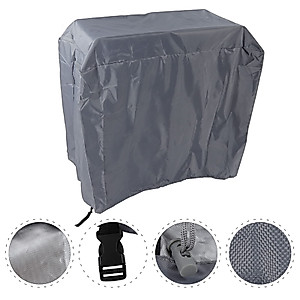 TITA-DONG Grill Griddle Cover, Heavy Duty Outdoor Mobile Dining Car Cover, Waterproof UV Proof Gas Grill Cover 420D Silver Coated Oxford Cloth BBQ Grill Shade, Patio Bar Cart Cover for Outdoor (Grey)