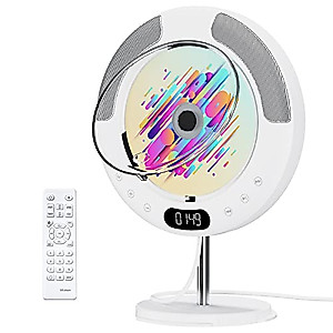 Portable CD Player, Wall Mounted CD Player for Home, Bluetooth Desktop Music Kpop CD Player for Car, Audio Boombox with Remote Control, Built-in HiFi Speakers, LED Screen, FM Radio, AUX Input Output