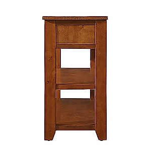 Daxue Console Table with 3 Drawers and 2 Shelves, 48.8" W Pine Wood Vintage Hallway Foyer Table with Storage Shelves, Narrow Long Sofa Entryway Table for Living Room Distressed Finish(Brown)