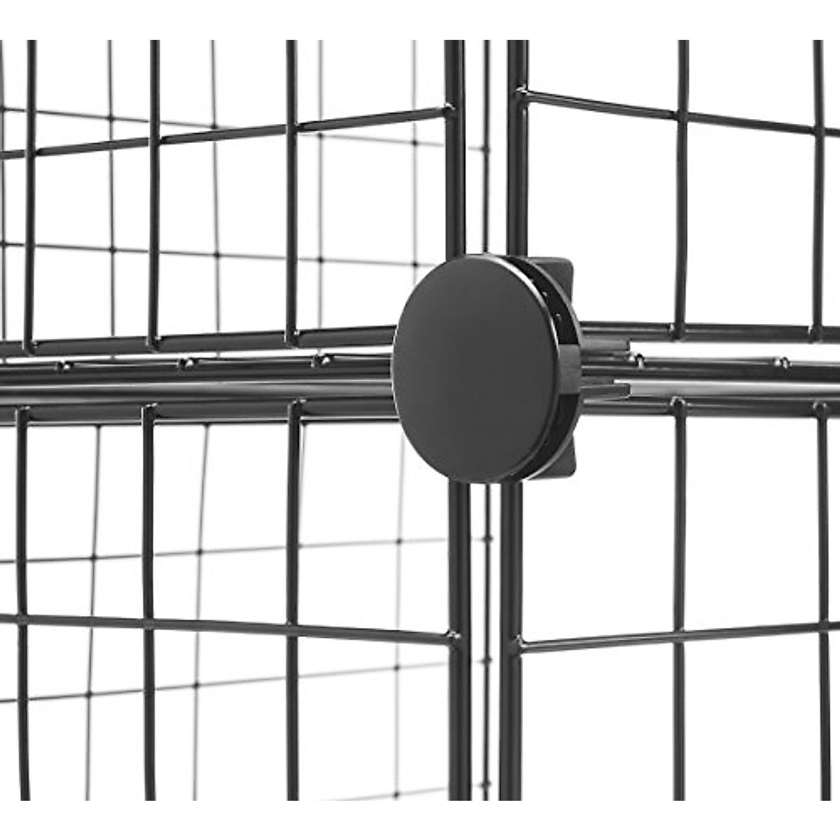Whitmor Storage Cubes - Stackable Interlocking Wire Shelves - Black (Set of 6)