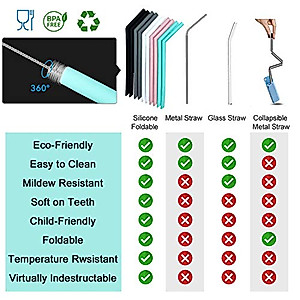 Set of 10 Large Reusable Silicone Straws Pink Thick Smoothie Silicone Drinking Straws Kids with Cleaning Brushes- Extra Long Flexible -For 20oz 30oz and 40oz Yeti Tumblers BPA Free Non Rubber Taste