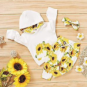 Baby Girl Clothes Newborn Infant Outfits Long Sleeve Floral Sweatshirt Hoodies Top Pants Headband Toddler Clothing Set 0-3 Months