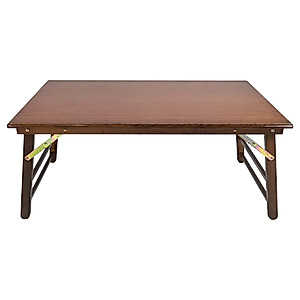 UNICOO Bamboo Folding Table, Coffee Table, Kids Rectangular Foldable Activity Table for Arts, Crafts, Study & Picnic, Eco-Friendly, Space-Saving Design, No Assembly Required (Antique Brown)